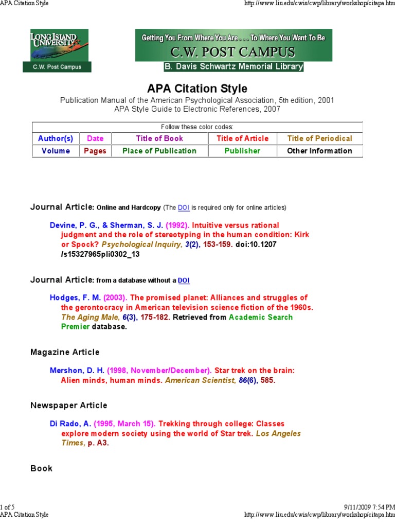 APA Citation Style - DocShare.tips
