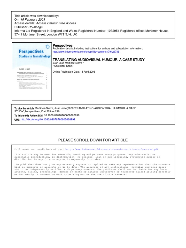 Translating Audio-Visual Humor--A Case Study - DocShare.tips