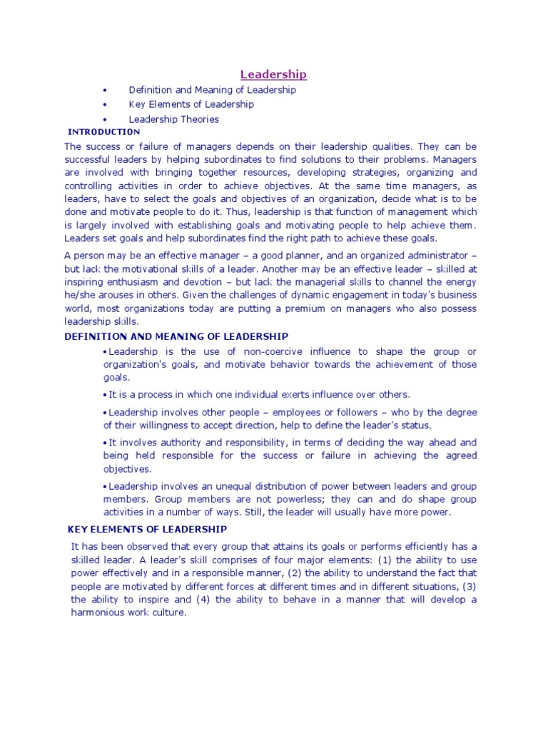 Leadership: Definition and Meaning of Leadership - DocShare.tips