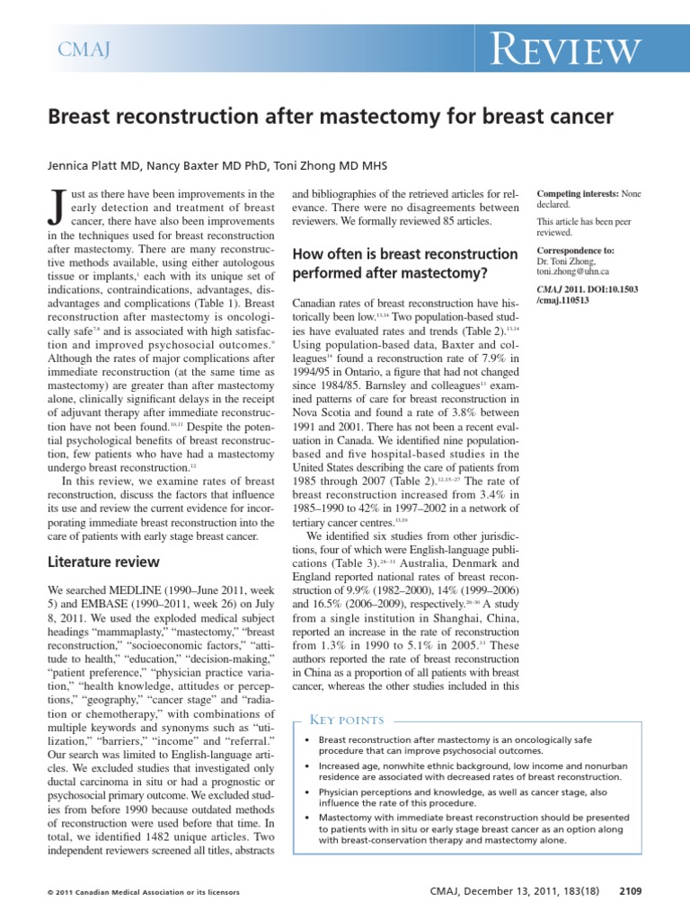 Breast Reconstruction After Mastectomy For Breast Cancer - DocShare.tips