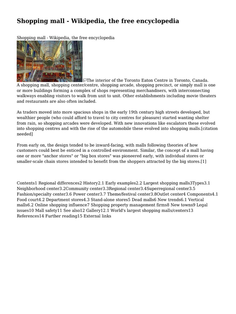 Shopping mall - Wikipedia, the free encyclopedia - DocShare.tips