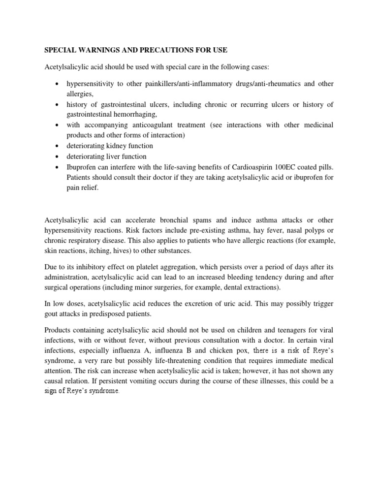 Special Warnings And Precautions For Use - DocShare.tips