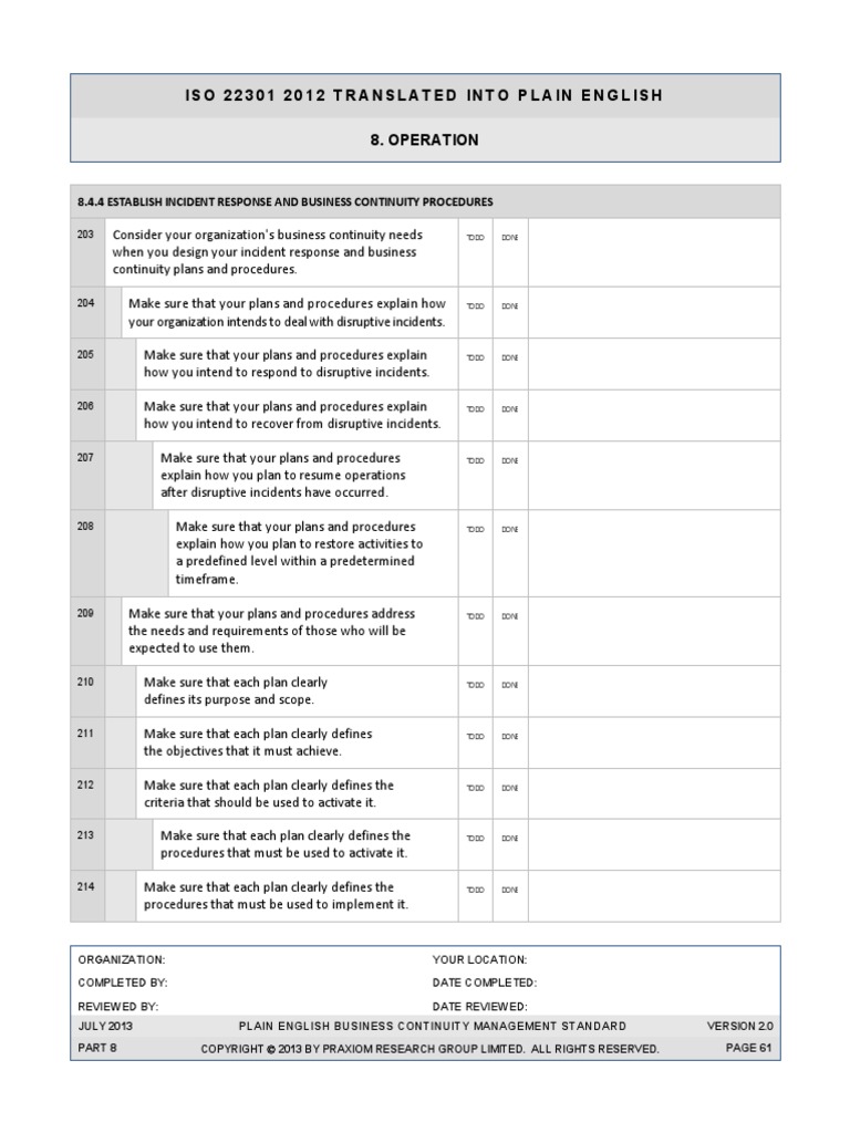 Iso 22301 Checklist - DocShare.tips