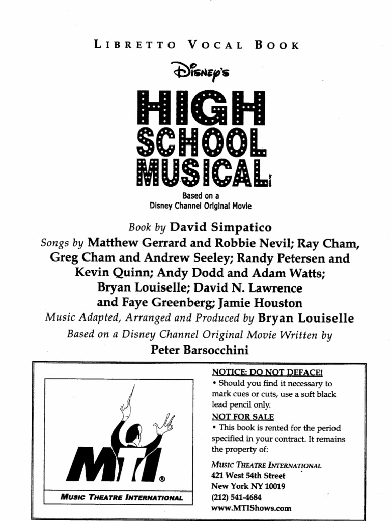 Download High School Musical - Libreto - DocShare.tips