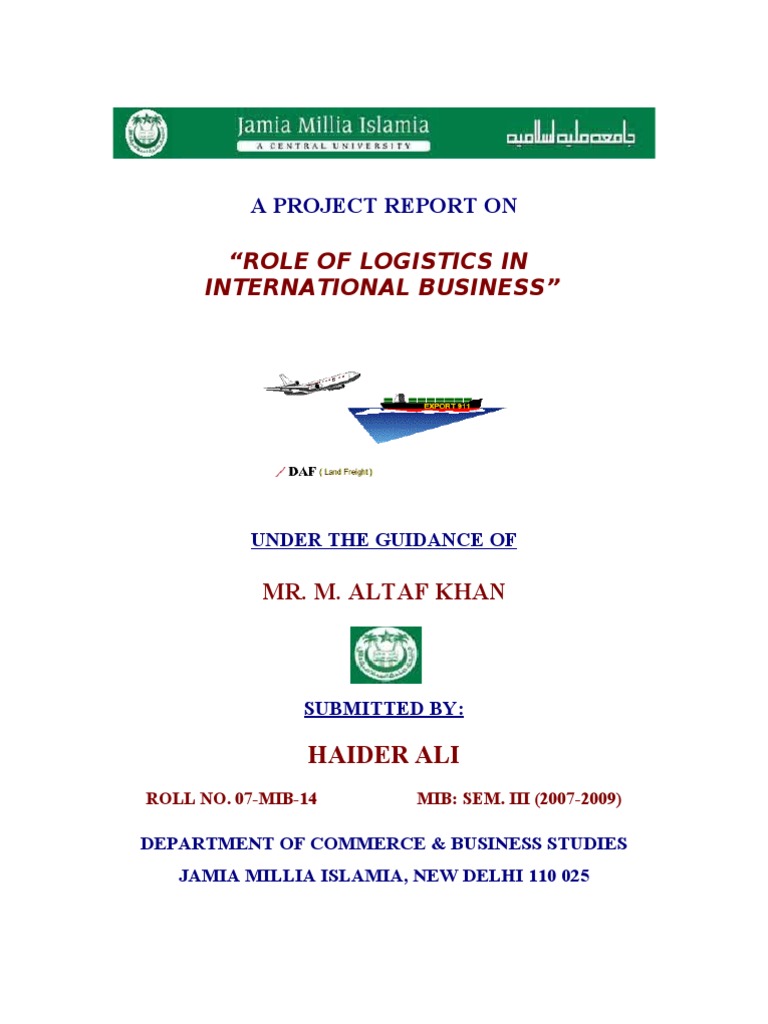 Haider Role of Logistics - DocShare.tips